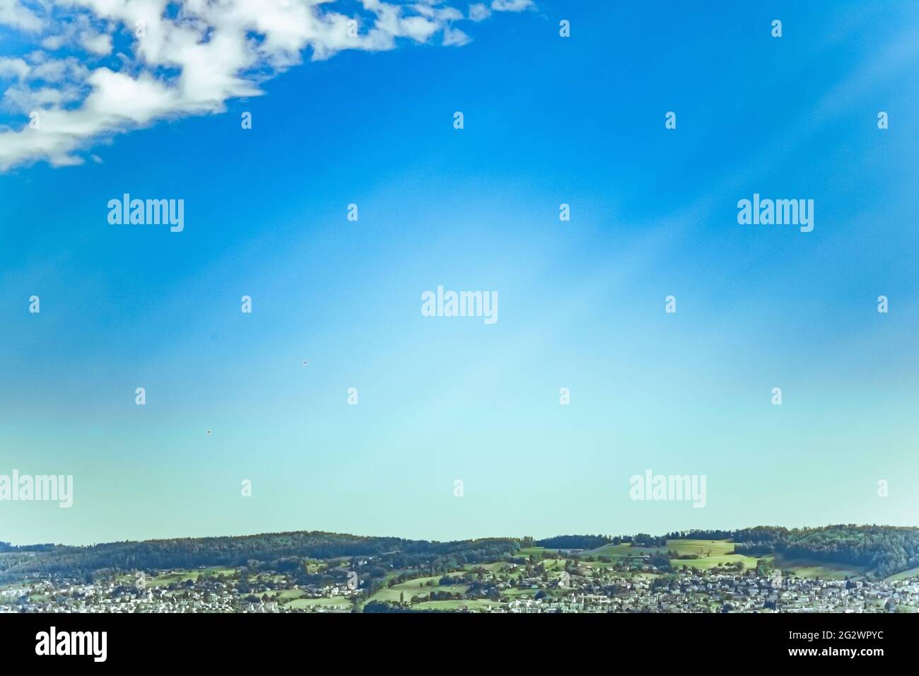 Swiss mountains landscape in Wollerau, canton of Schwyz in Switzerland ...