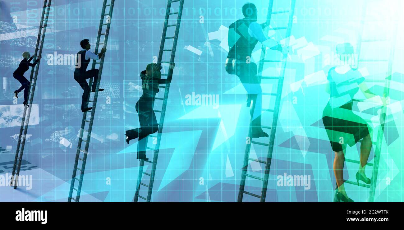 Joining the Rat Race with Endless Climbing of Corporate Ladder Stock ...