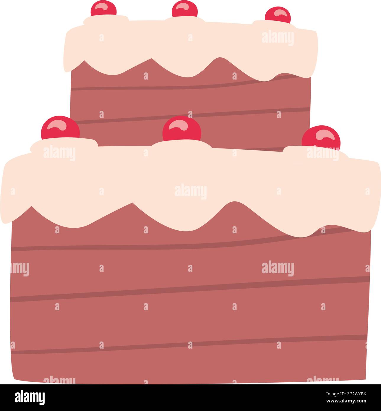 two tier cake chocolate icon Stock Vector Image & Art - Alamy