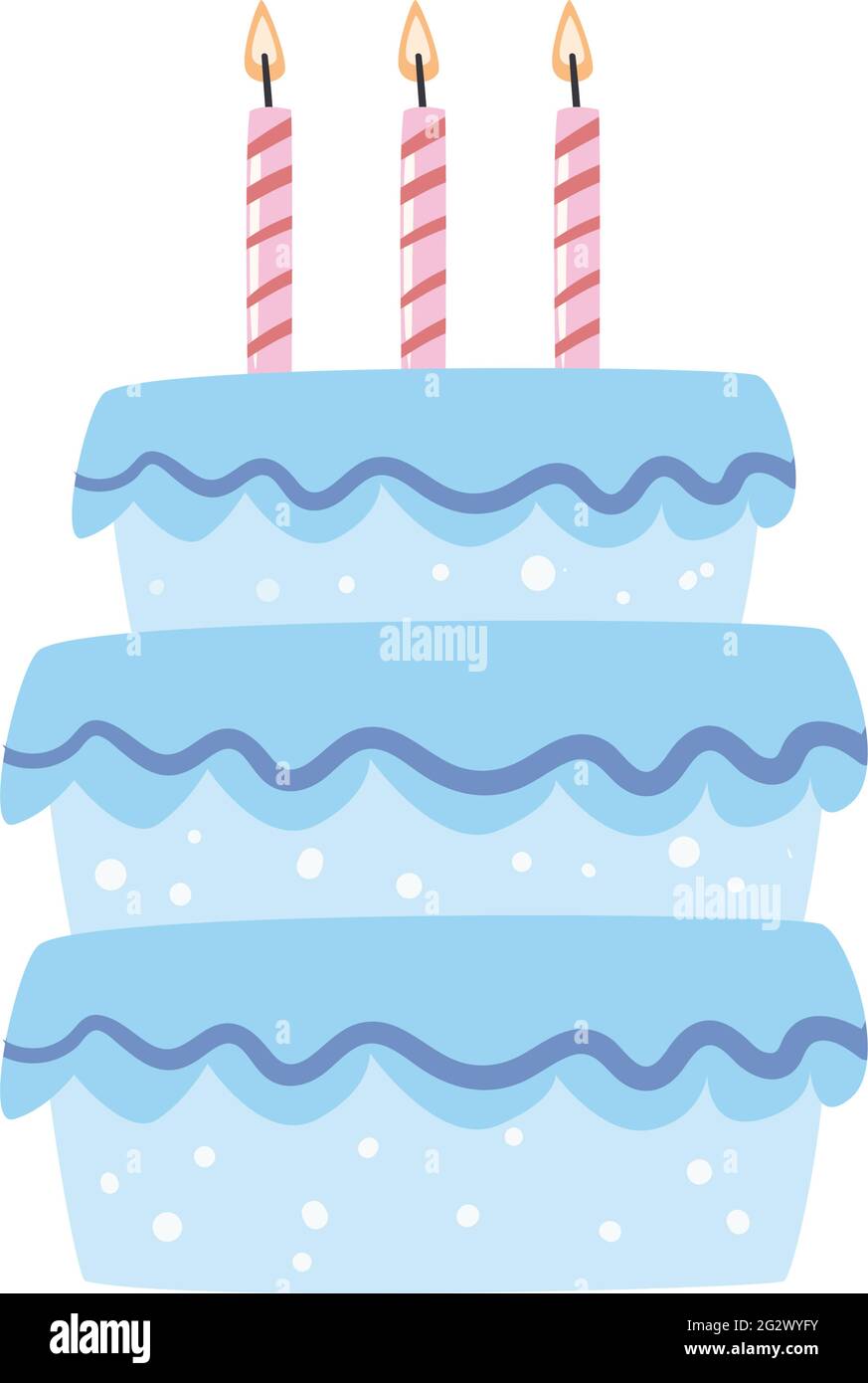 Illustration three tier birthday cake hi-res stock photography and ...