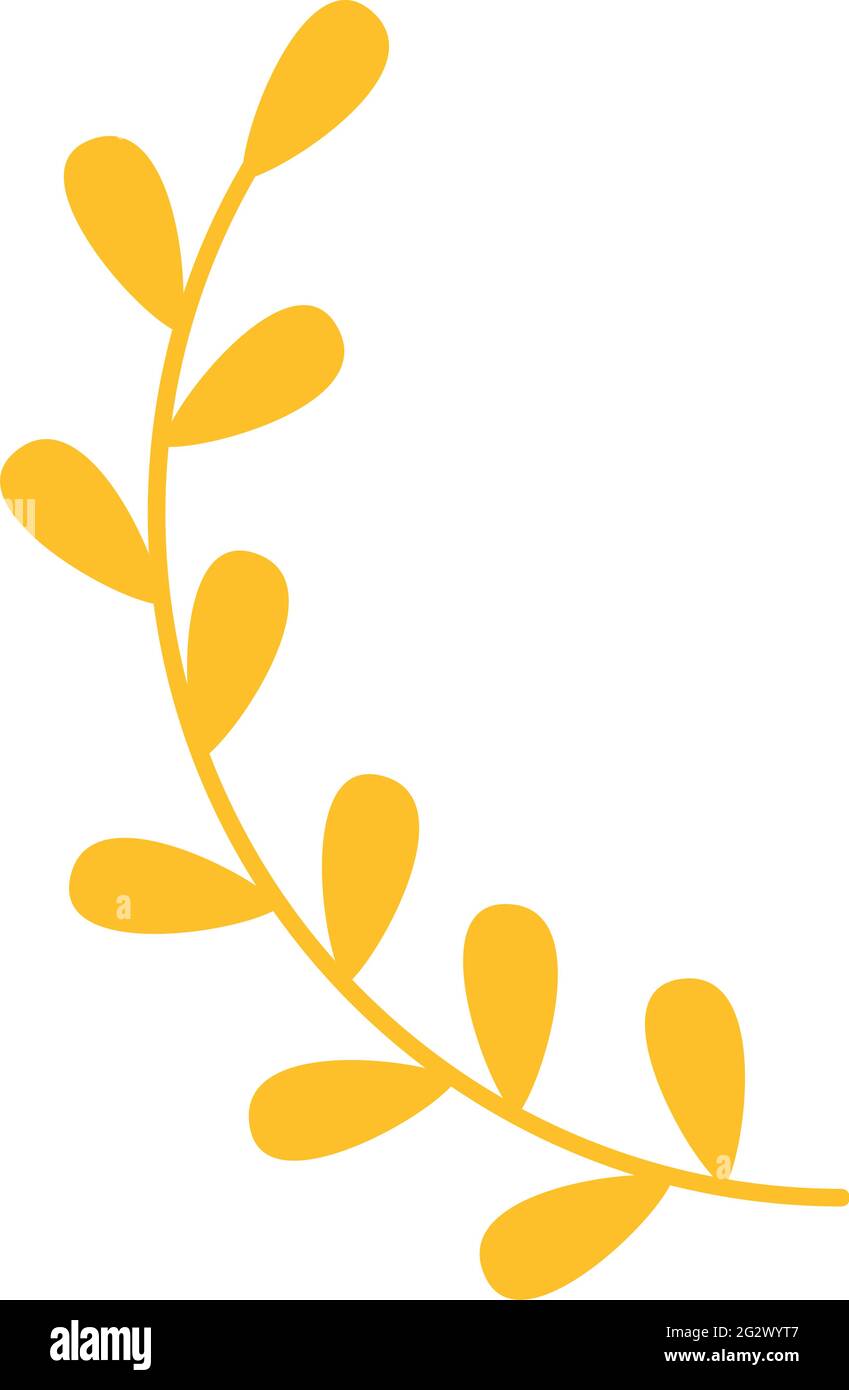 gold branch with leaves design Stock Vector Image & Art - Alamy