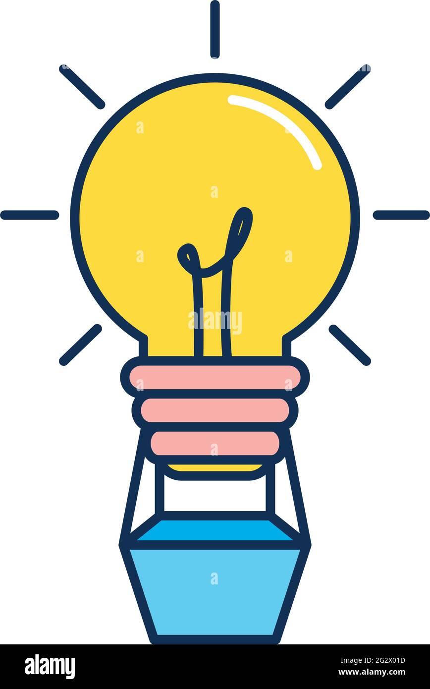 Lightbulb hot air balloon icon Stock Vector Image & Art - Alamy