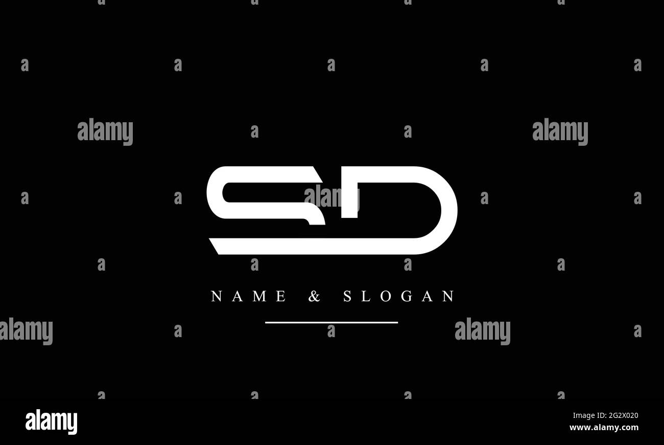 Letter Logo Design with Creative Modern Trendy Typography SD DS Stock ...
