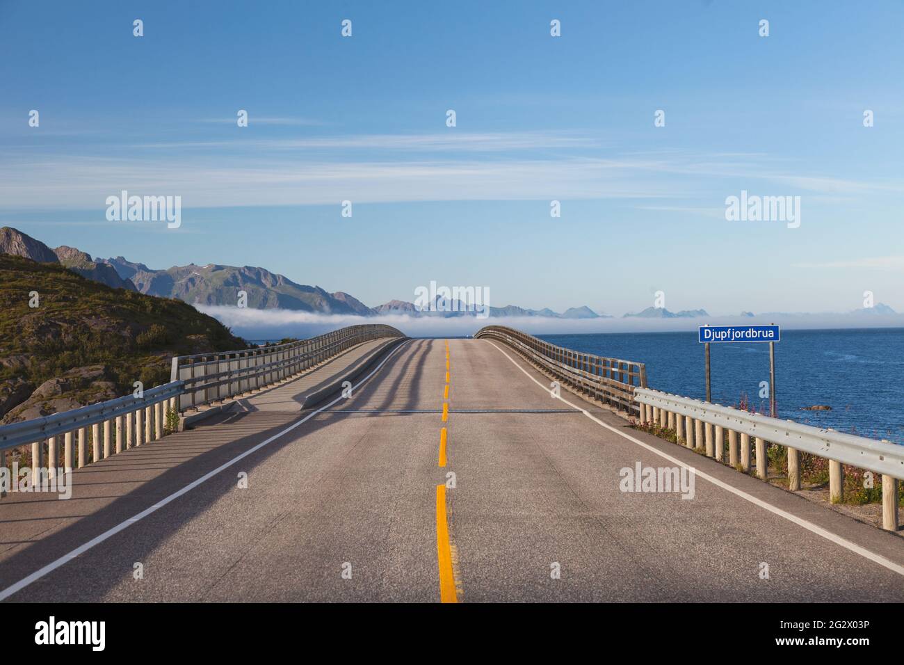 Djupfjordbrua, the Djupfjord Bridge in Loften Islands, Norway Stock ...