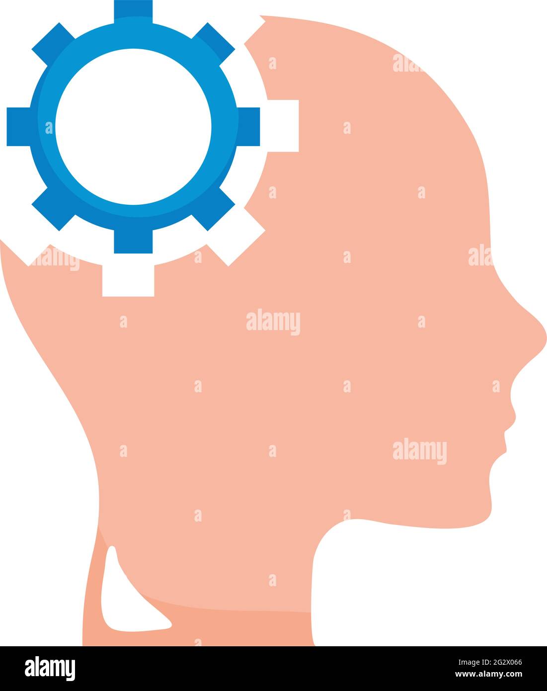 head with gear wheel design Stock Vector Image & Art - Alamy