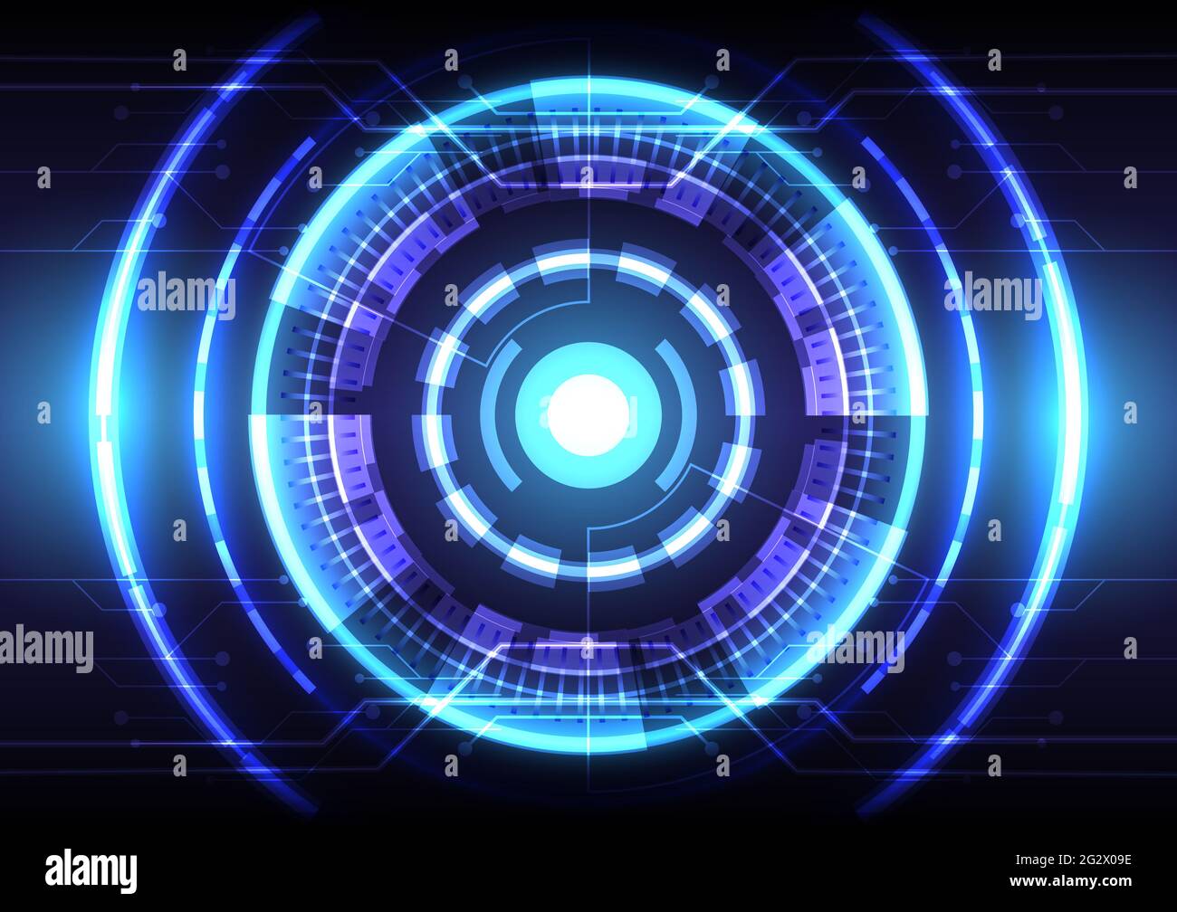 Blue light effect. Abstract hi-tech background. Futuristic interface. Virtual reality technology ...