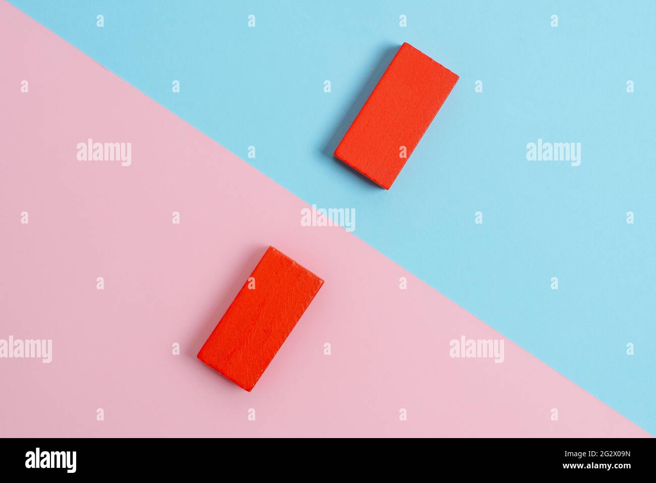 Comparison of Two Objects Blocks Pencils Sticker Notes Facing Inward ...