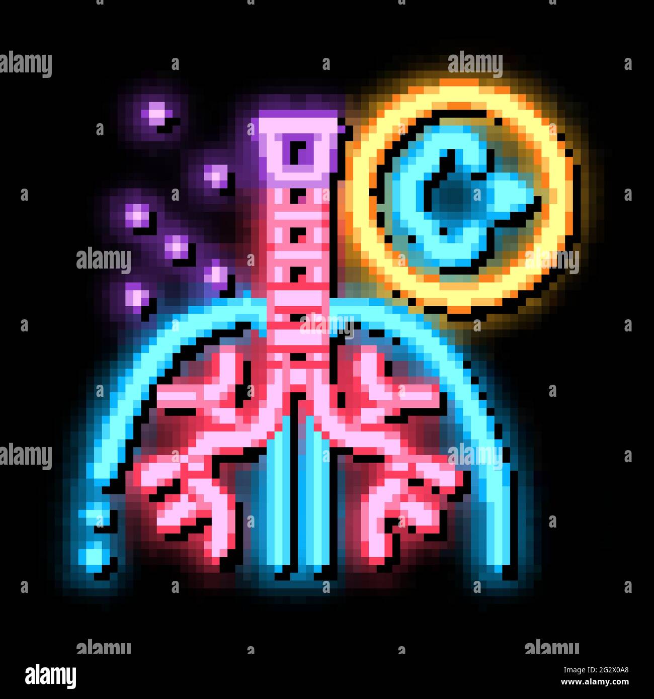 asthma attack neon glow icon illustration Stock Vector Image & Art - Alamy