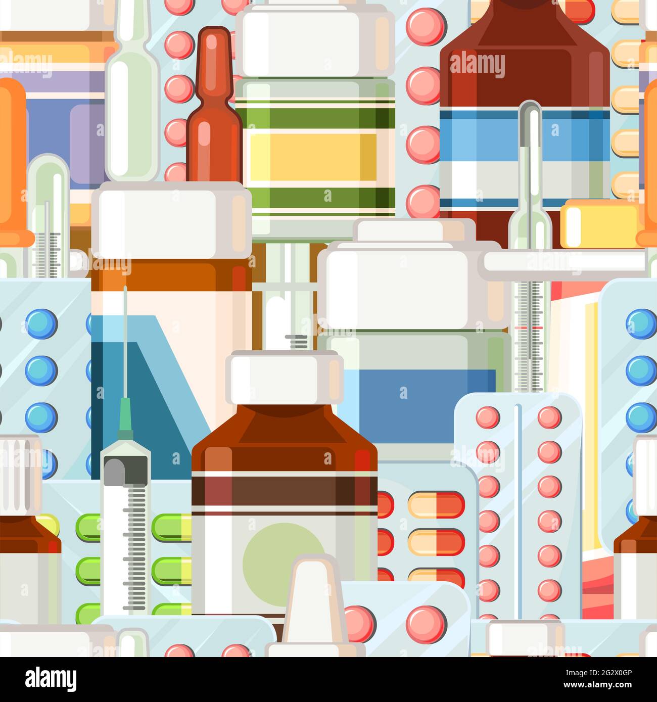 Medicines seamless pattern. Illustration with pills. Concurrency ...