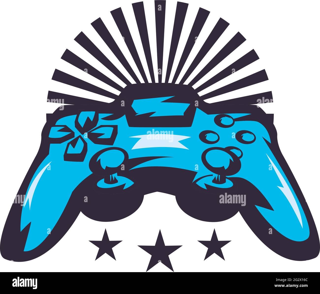 video game control with stars retro style Stock Vector Image & Art - Alamy