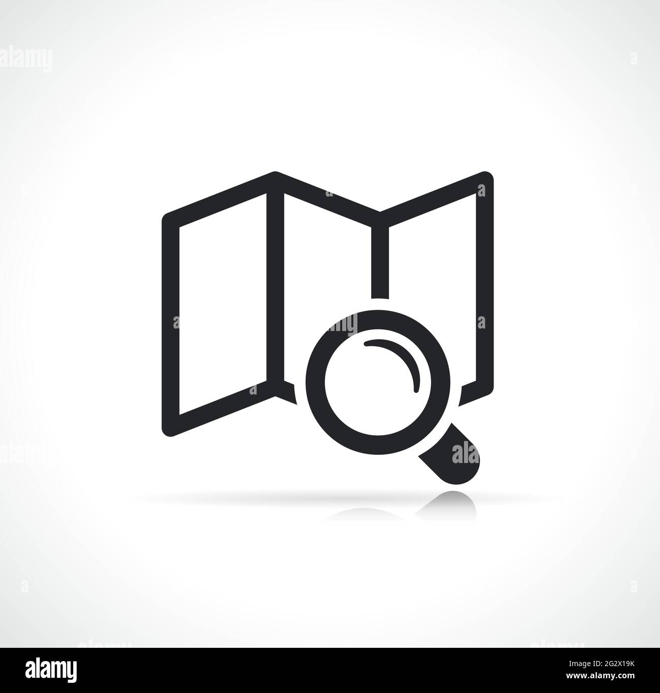 location map and magnifying icon isolated design Stock Vector Image ...