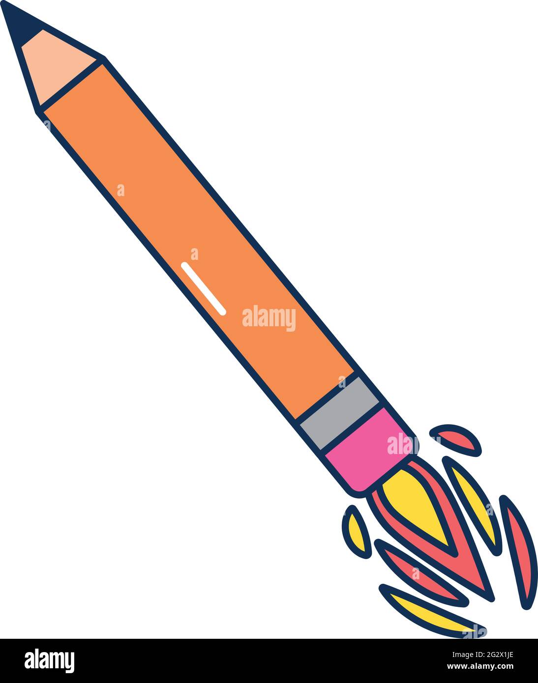 pencil rocket icon on background Stock Vector Image & Art - Alamy