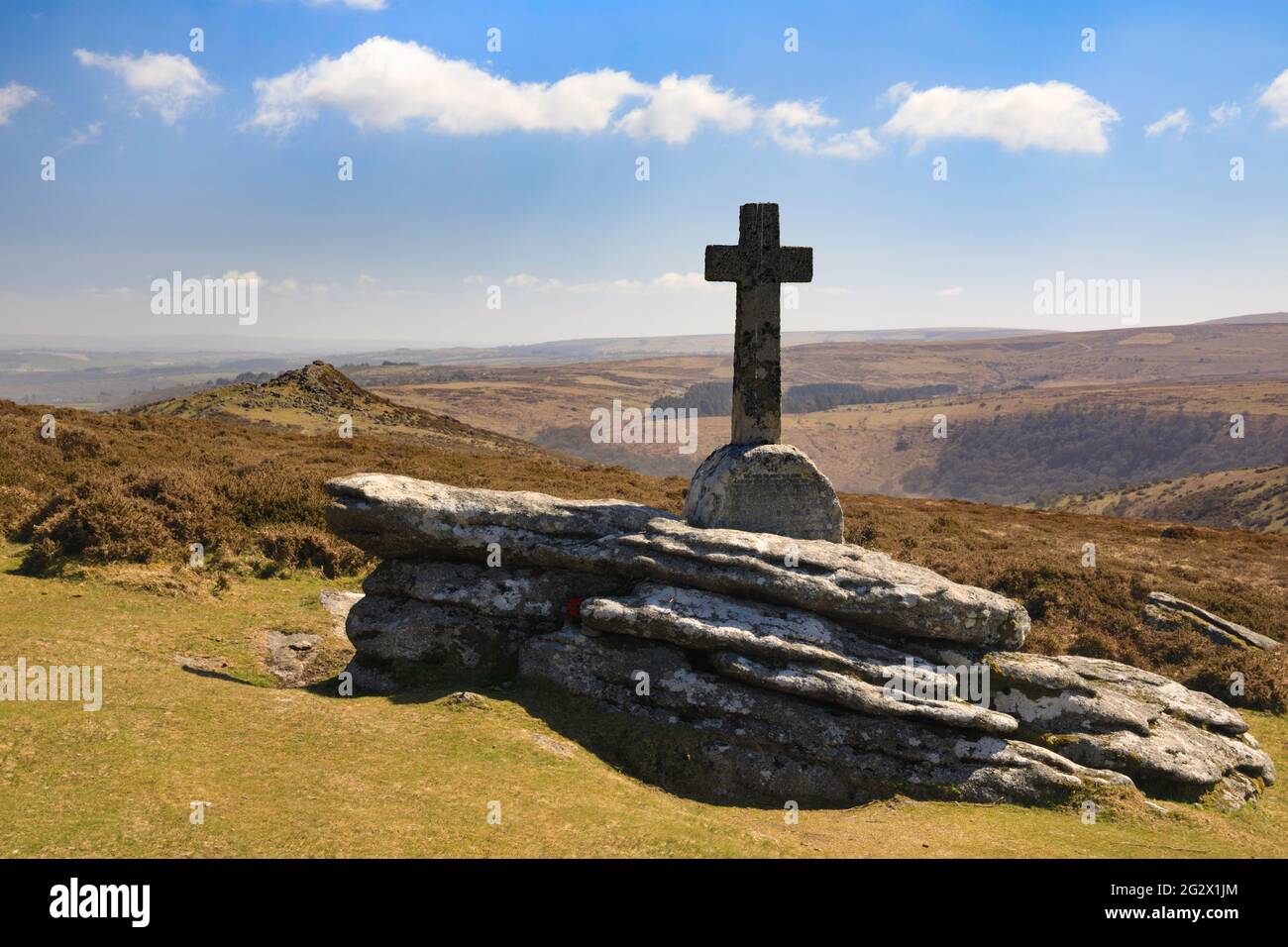 Cave-Penny Cross and Sharp Tor on Dartmoor in Devon Stock Photo - Alamy