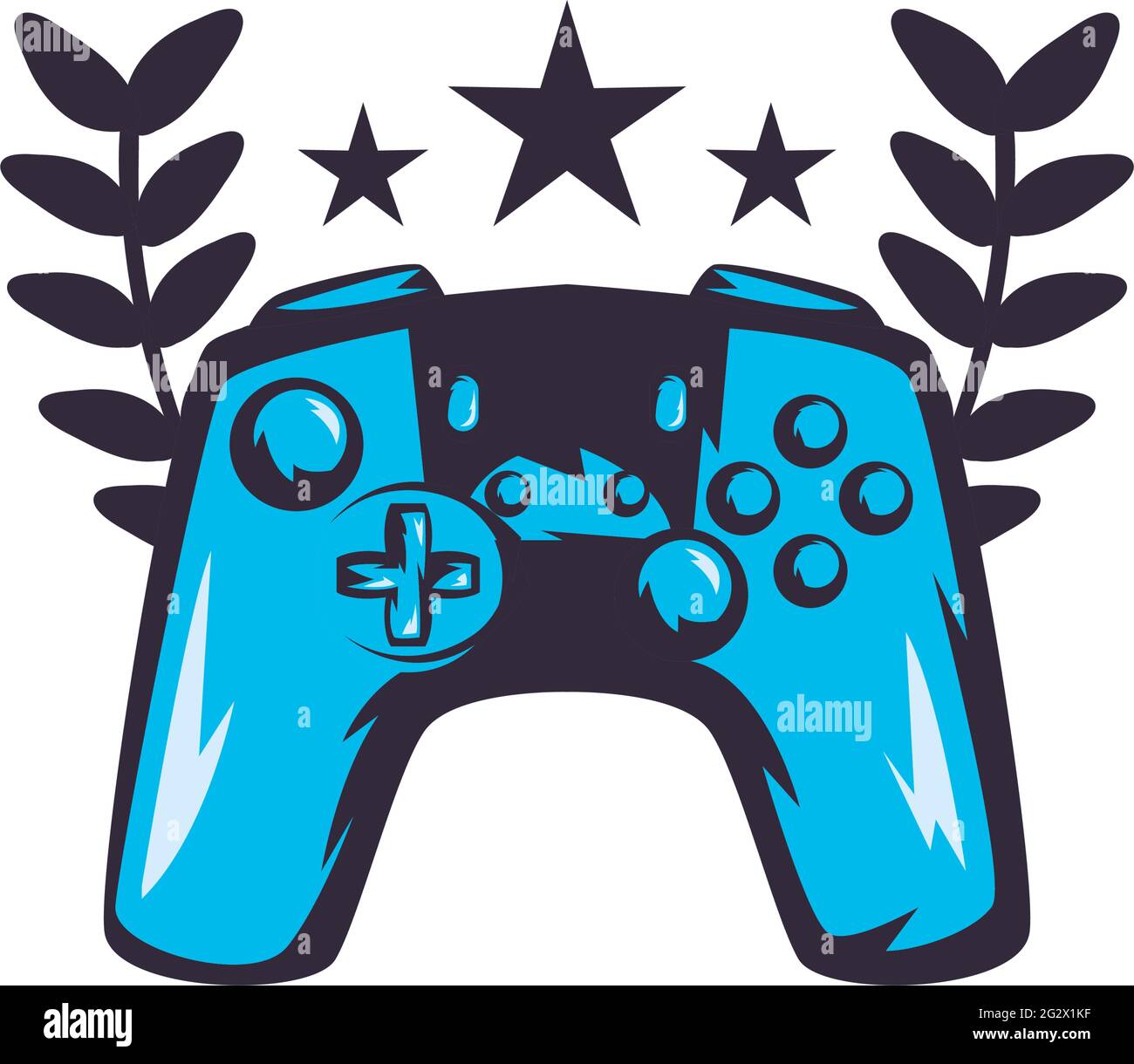 retro video game control with crown and stars Stock Vector Image & Art ...