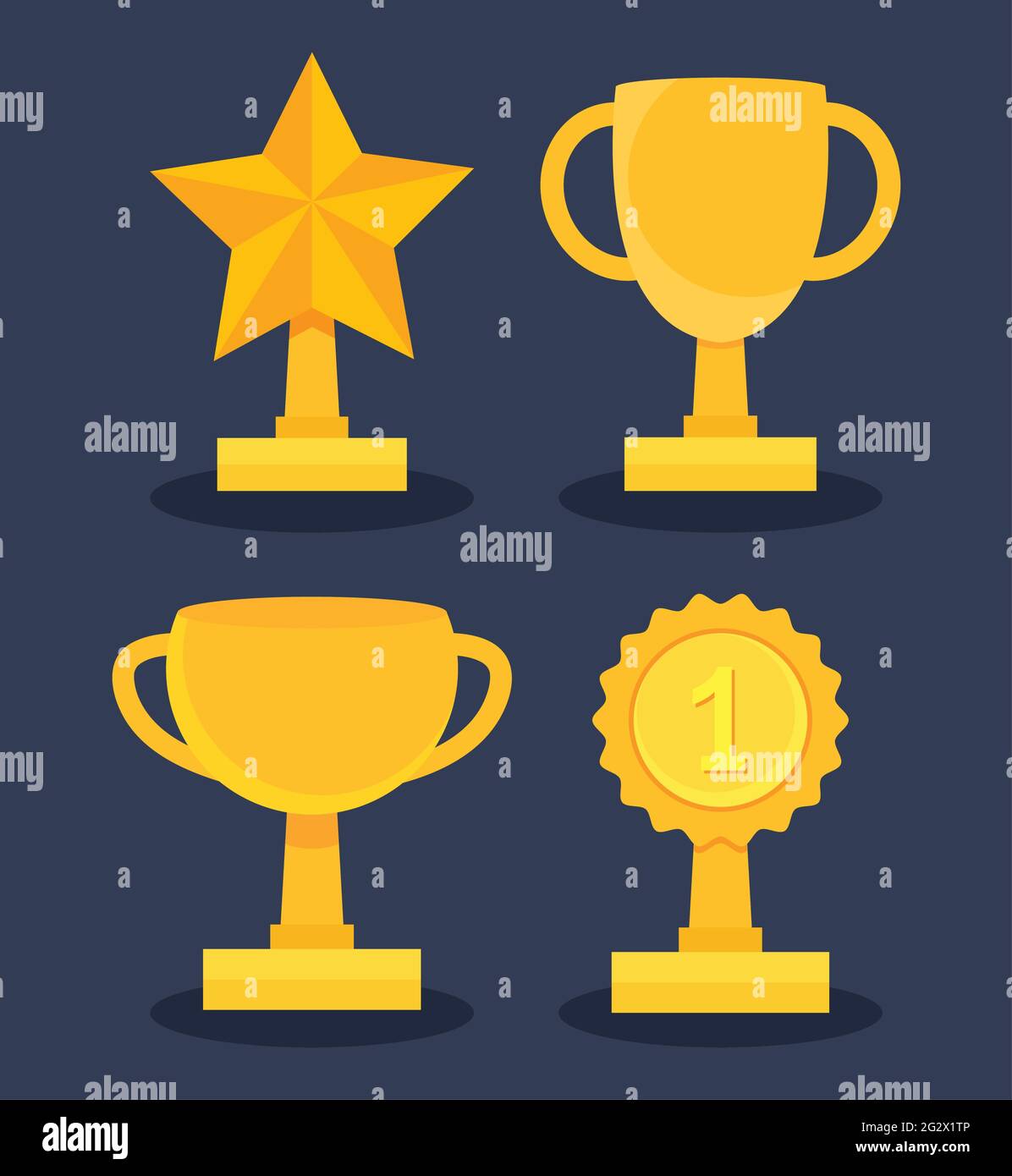 gold trophies icon set design Stock Vector Image & Art - Alamy