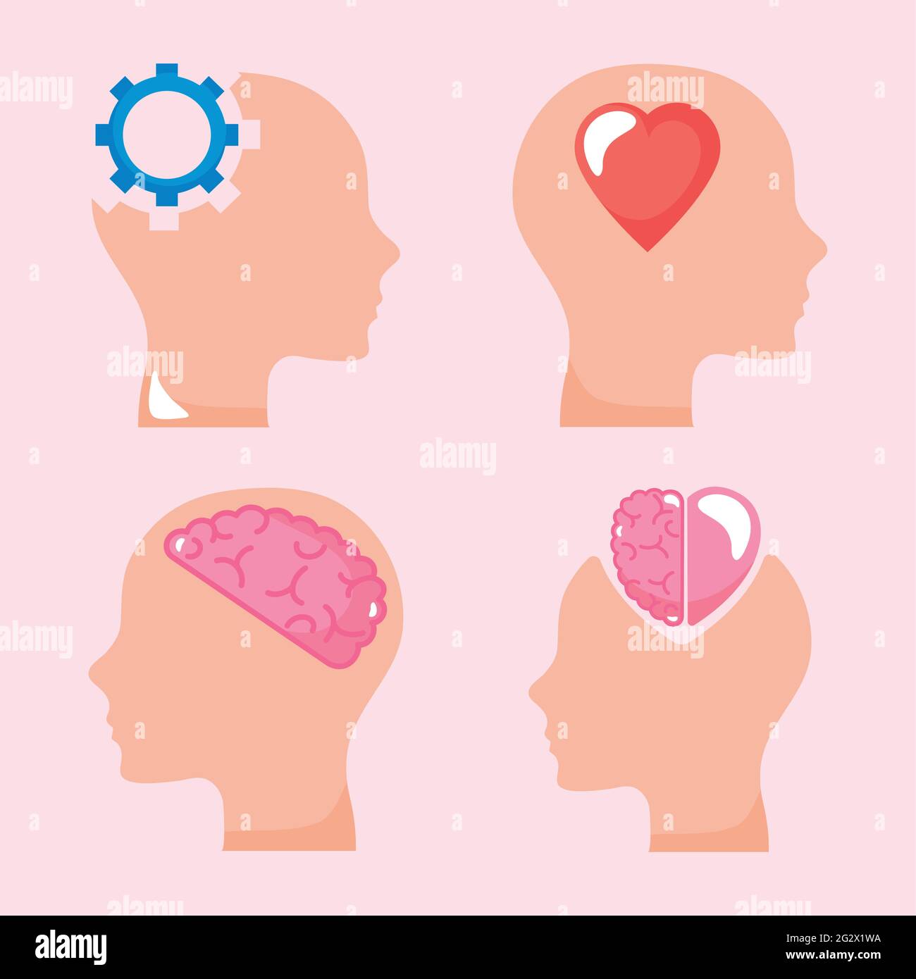 heads and mindfulness icon set Stock Vector Image & Art - Alamy