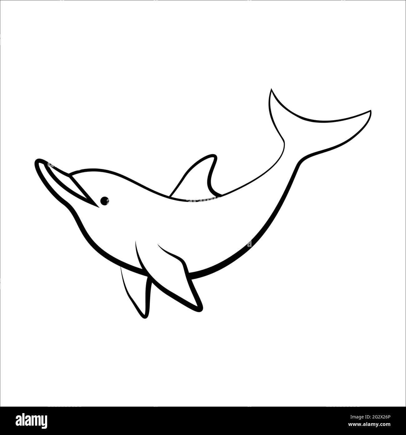 Line art vector illustration of a dolphin Stock Vector Image & Art - Alamy