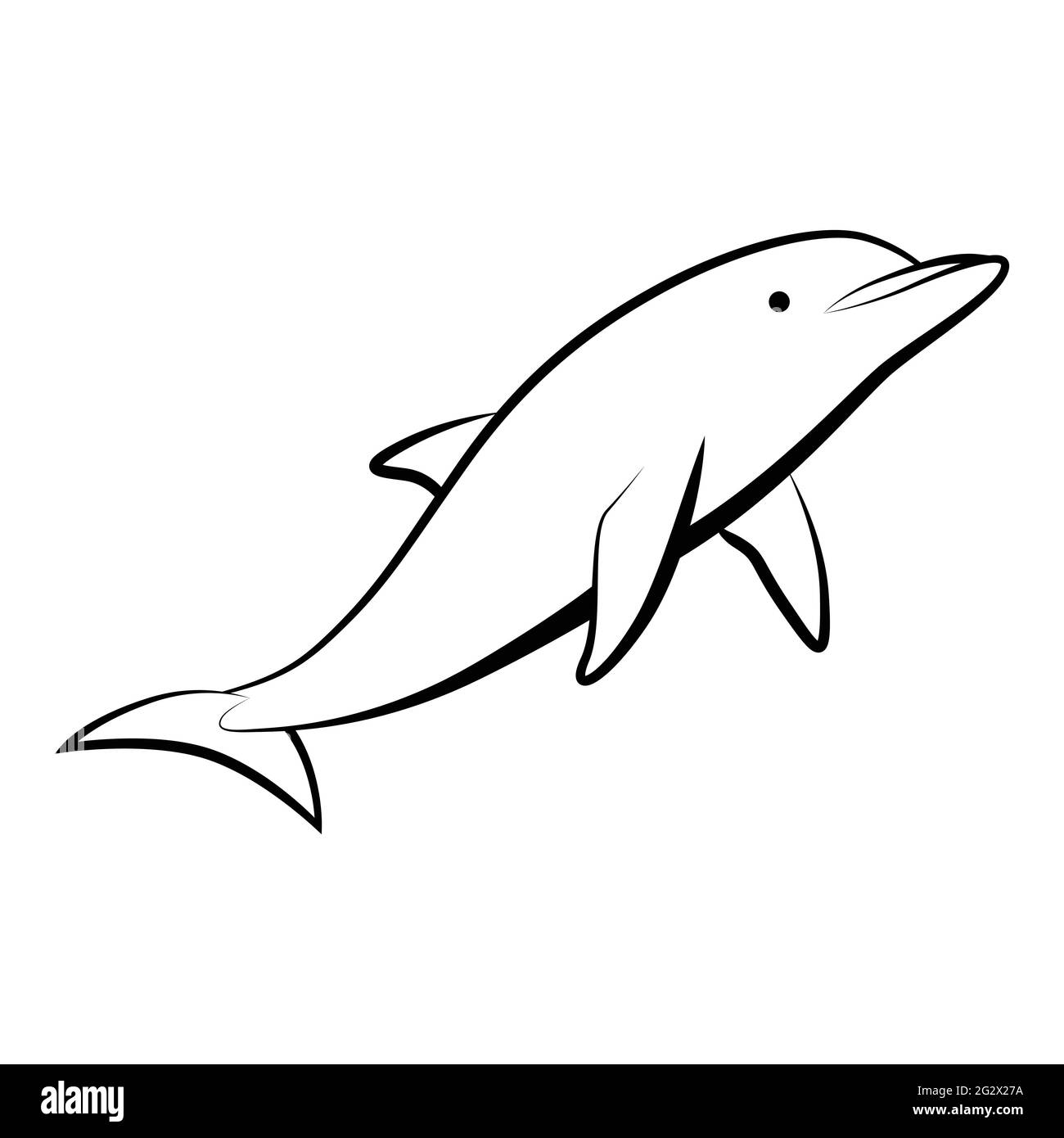 Line art vector illustration of a dolphin Stock Vector Image & Art - Alamy