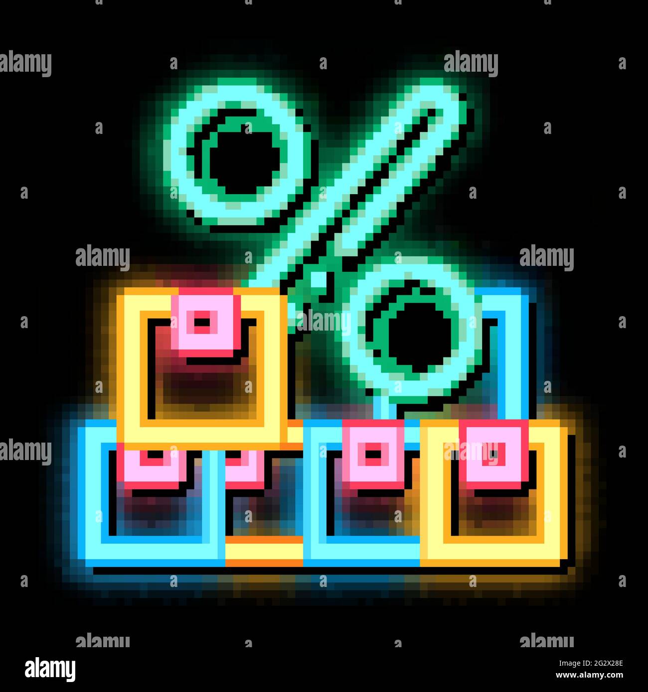 Neon glow birthday cake Stock Vector Images - Alamy