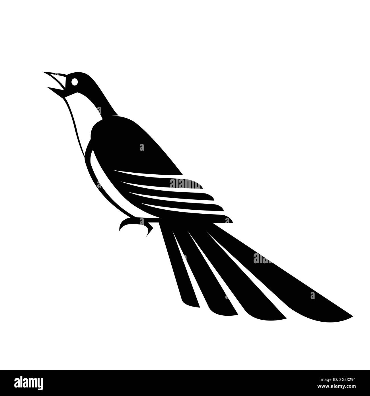 Black Vector illustration on a white background of a magpie Stock ...
