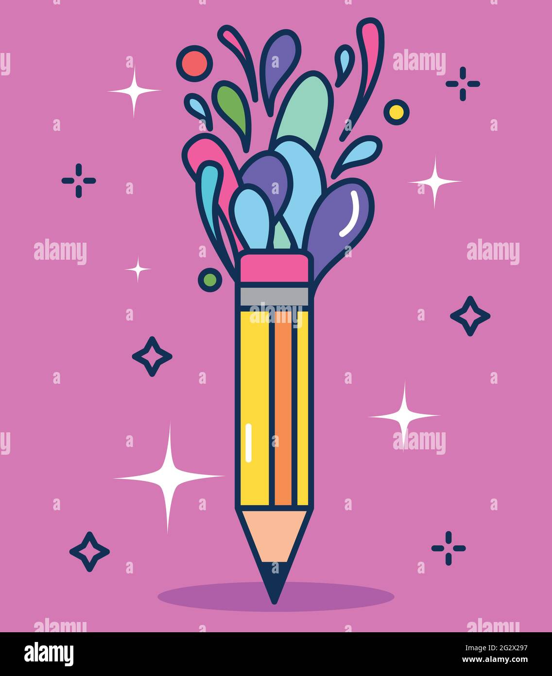 colorful creativity pencil illustration design Stock Vector Image & Art ...