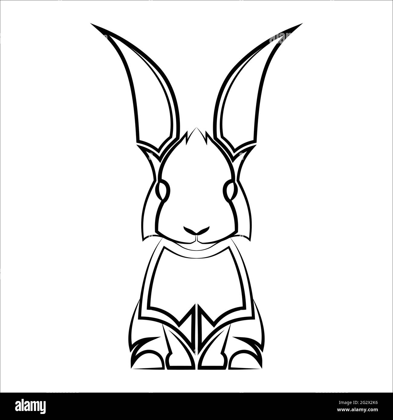 White Rabbit Outline Tattoo