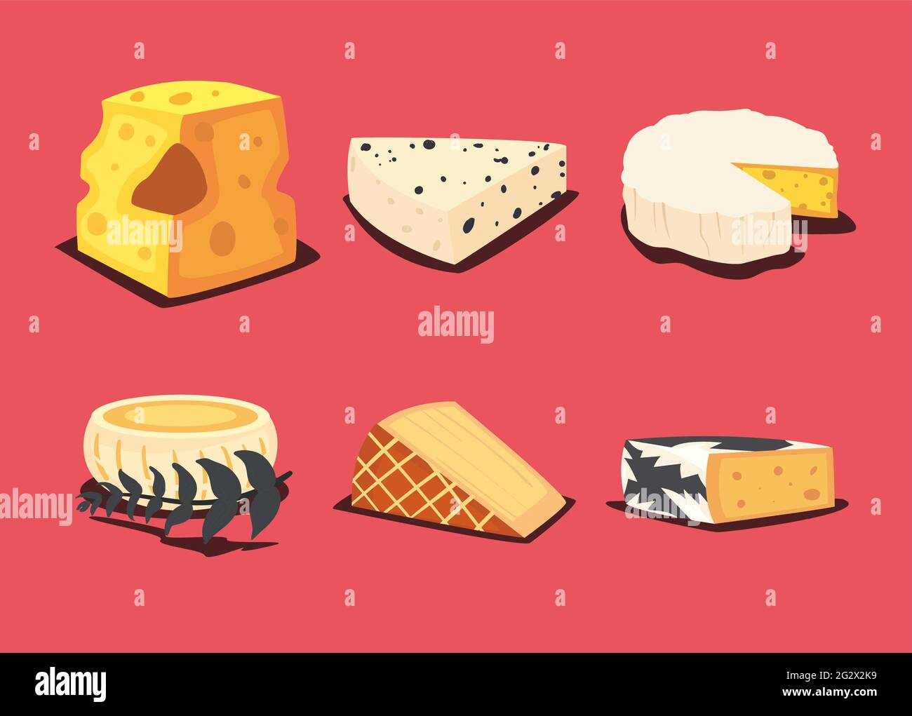 Set different cheeses Stock Vector Images - Alamy