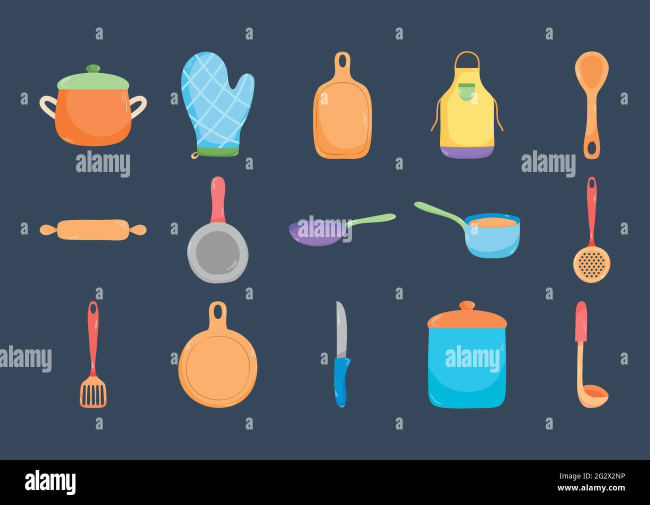 kitchen utensils icon set design Stock Vector Image & Art - Alamy