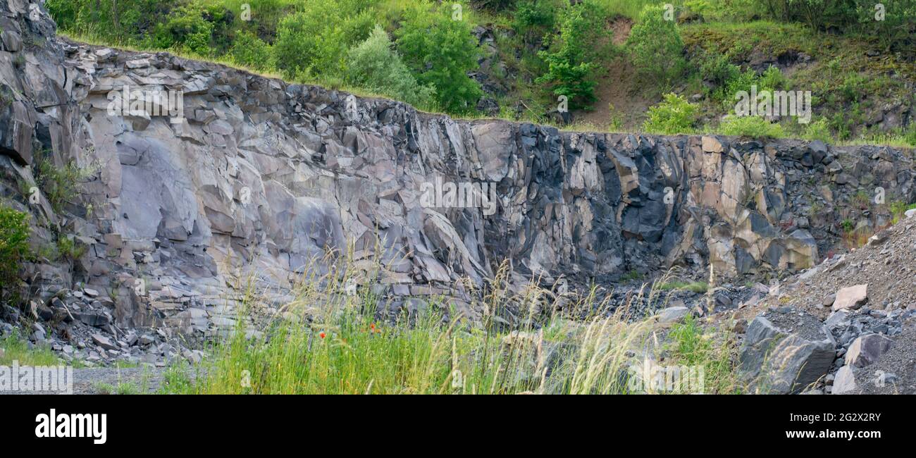 Basalt rocks mine Stock Photo - Alamy