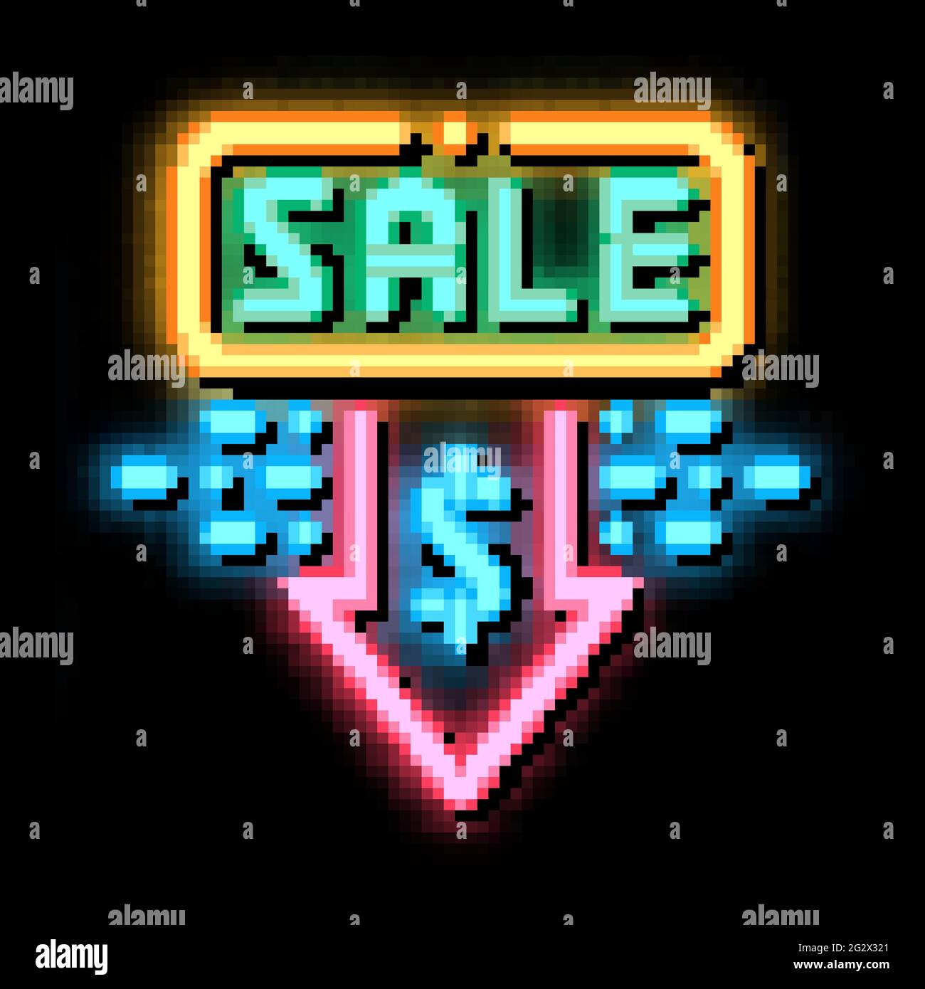 selling price discount neon glow icon illustration Stock Vector Image ...
