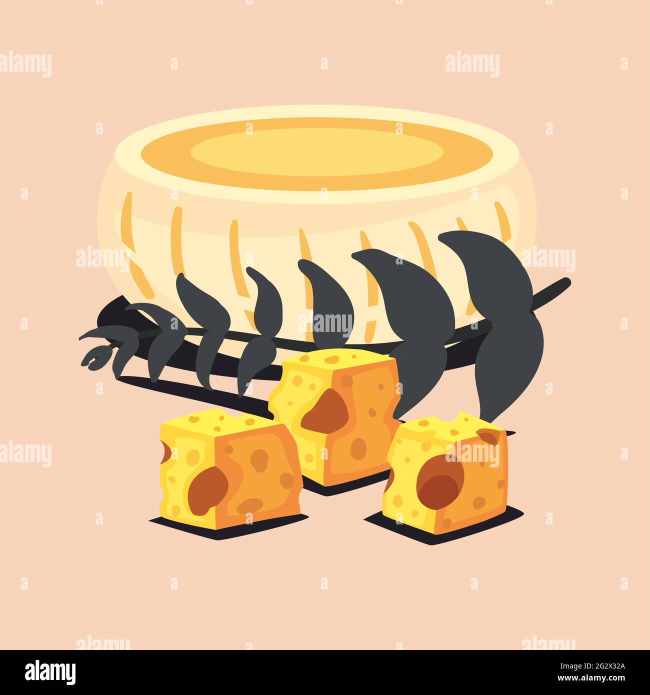 poster with various cheeses types Stock Vector Image & Art - Alamy