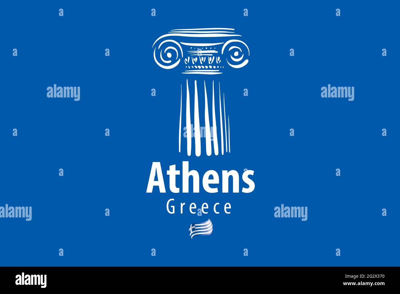 Vector illustration of an ancient Greek column in Athens Greece Stock ...