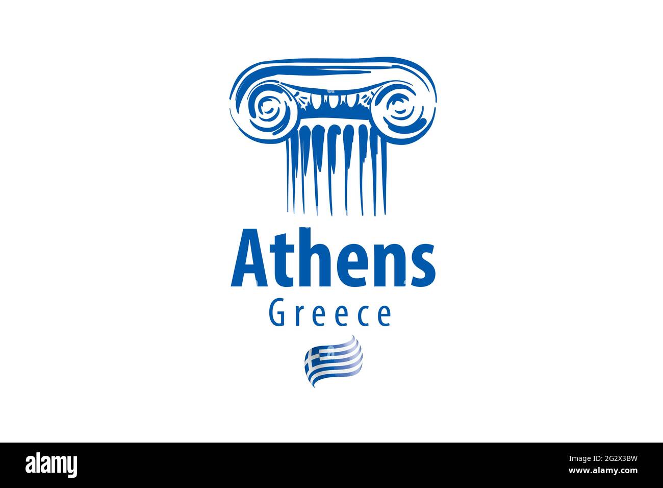 Vector illustration of an ancient Greek column in Athens Greece Stock ...