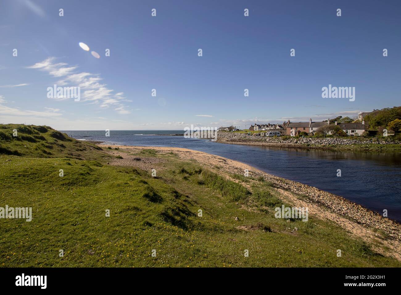 The coastline at the town of Brora in the Scottish Highlands, UK Stock ...