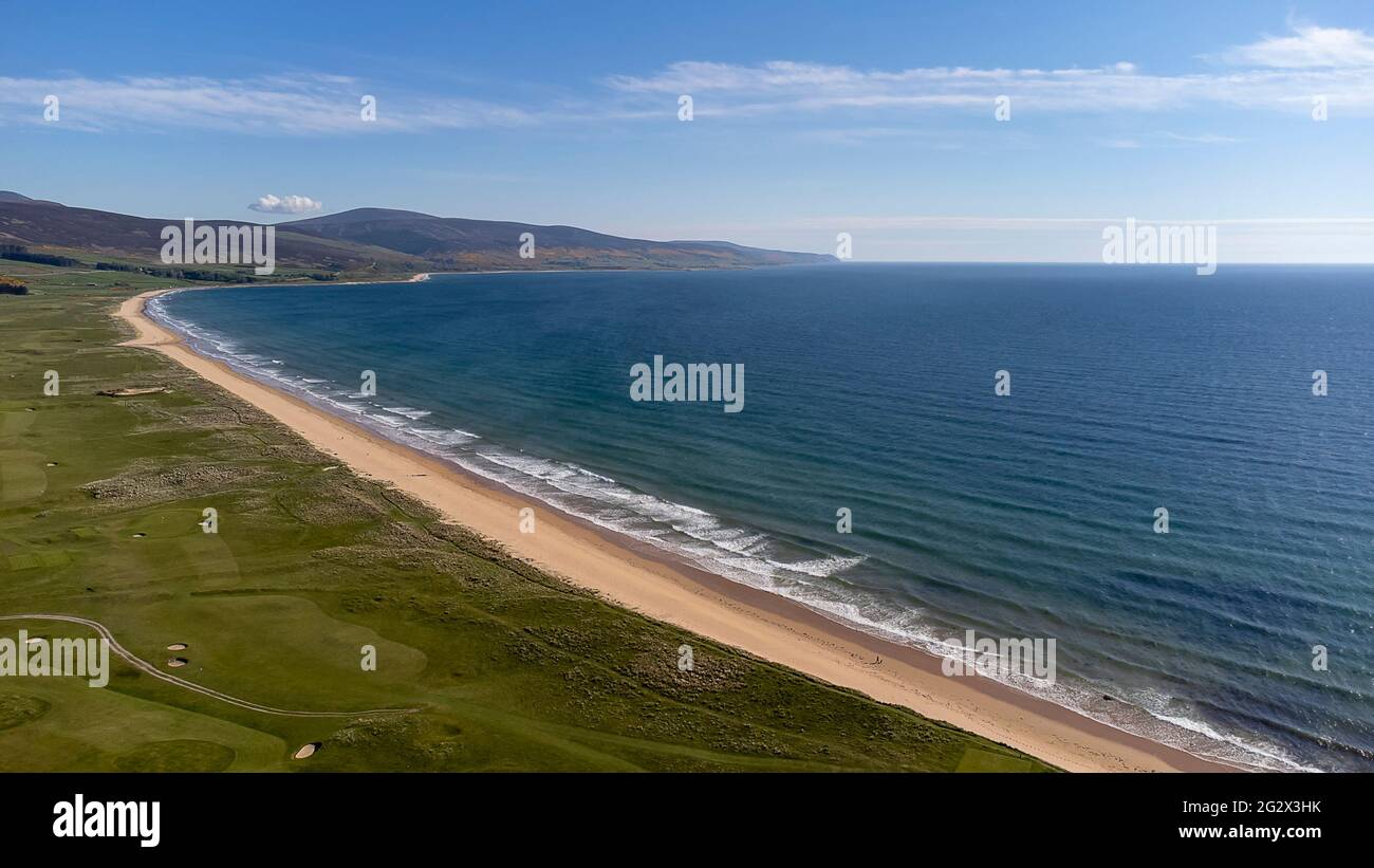 The coastline at the town of Brora in the Scottish Highlands, UK Stock ...