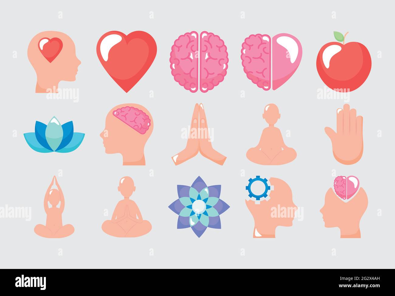 mindfulness and human icon set Stock Vector Image & Art - Alamy
