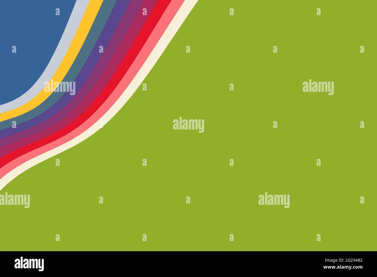 An illustration of a colorful wavy pattern on the upper corner on a ...