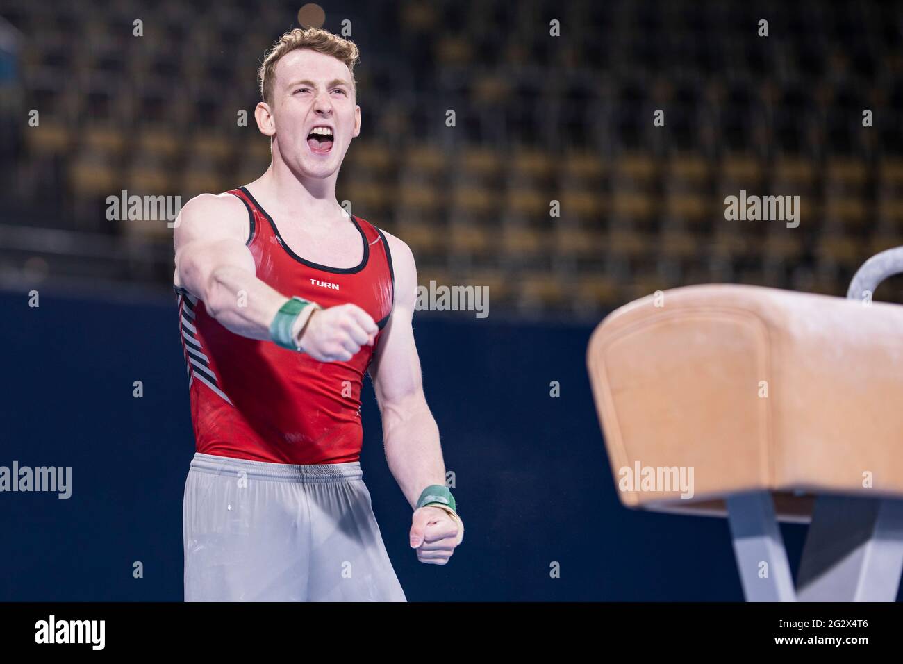 Munich, Germany. 12th June, 2021. Gymnastics: Olympic qualification ...
