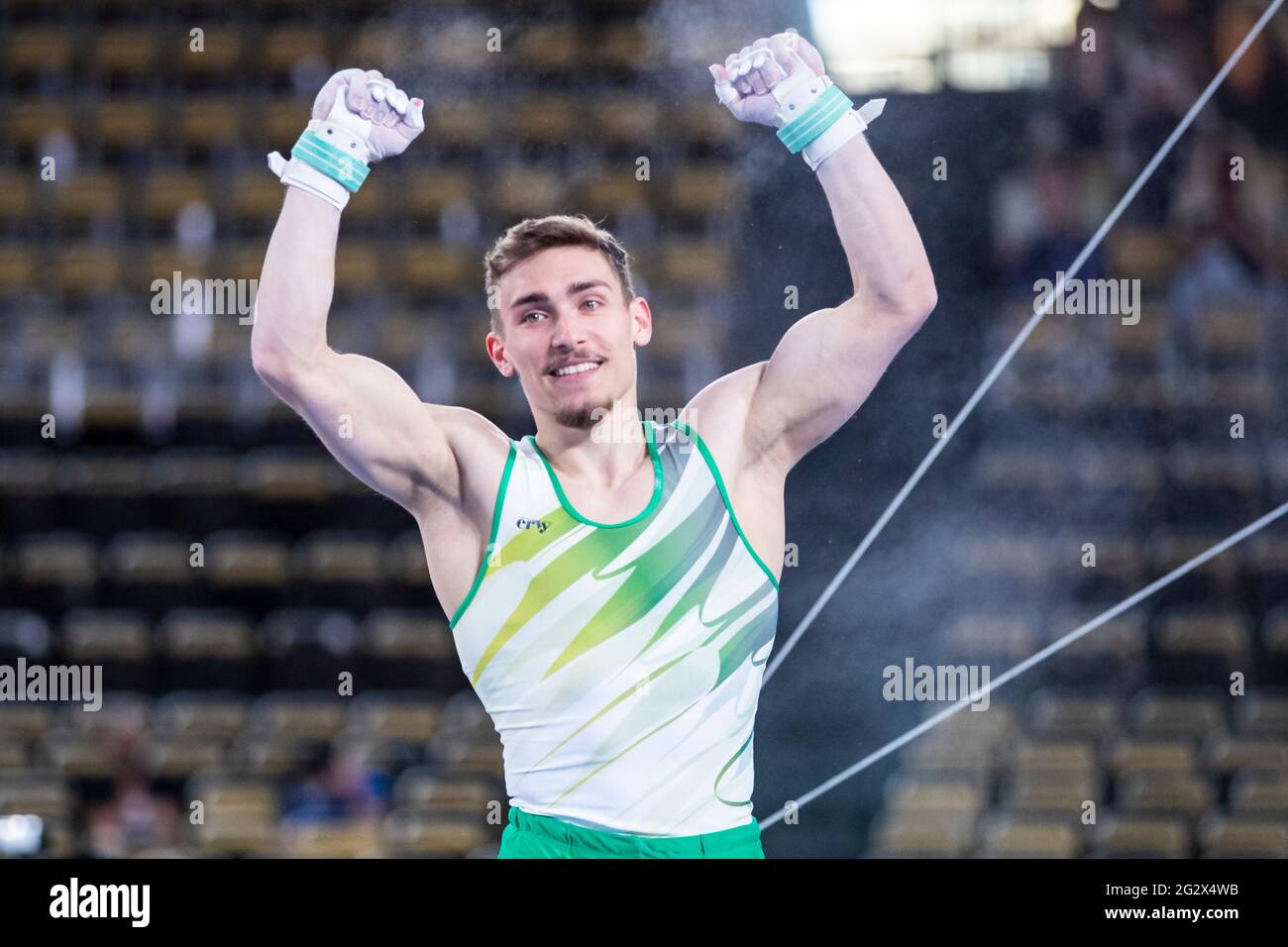 Munich, Germany. 12th June, 2021. Gymnastics: Olympic qualification ...