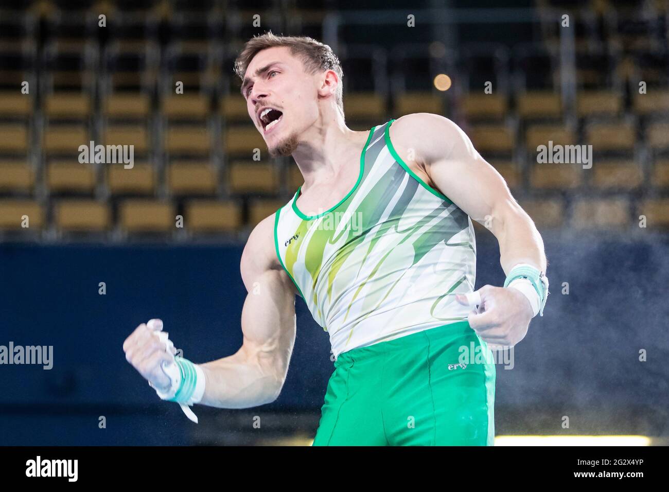 Munich, Germany. 12th June, 2021. Gymnastics: Olympic qualification ...