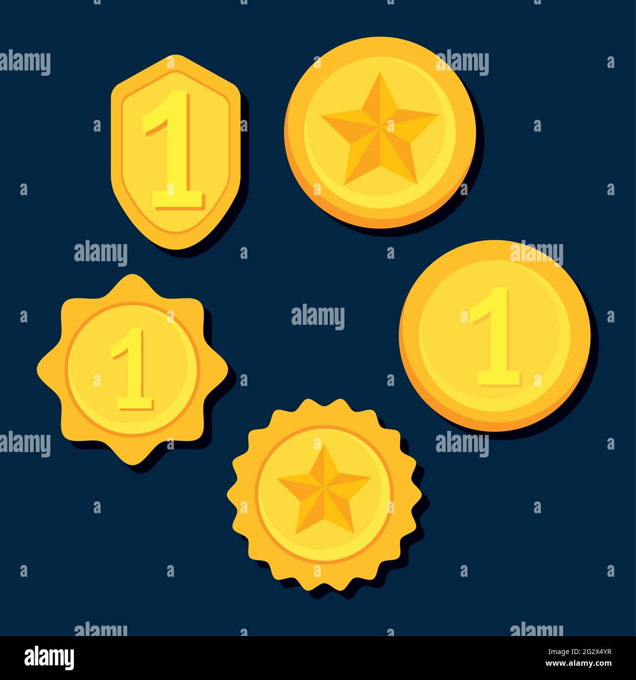 golden award medals icon set Stock Vector Image & Art - Alamy