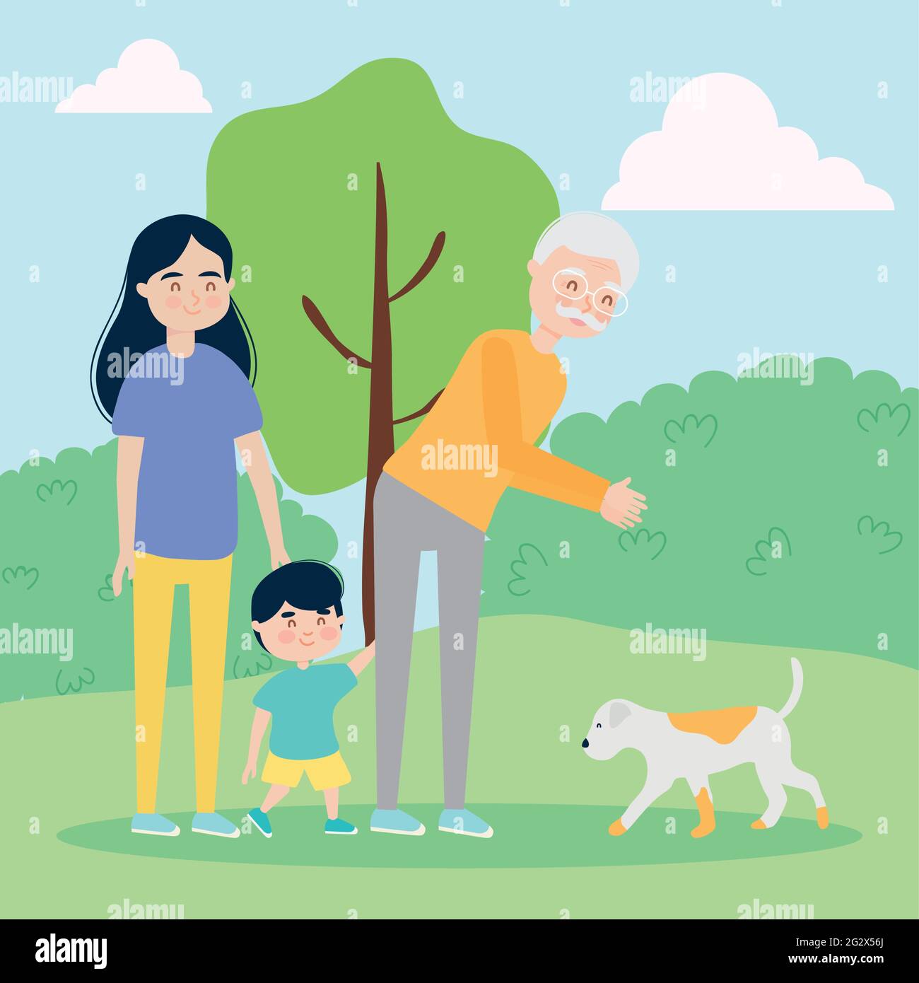 Cute old woman dog Stock Vector Images - Alamy