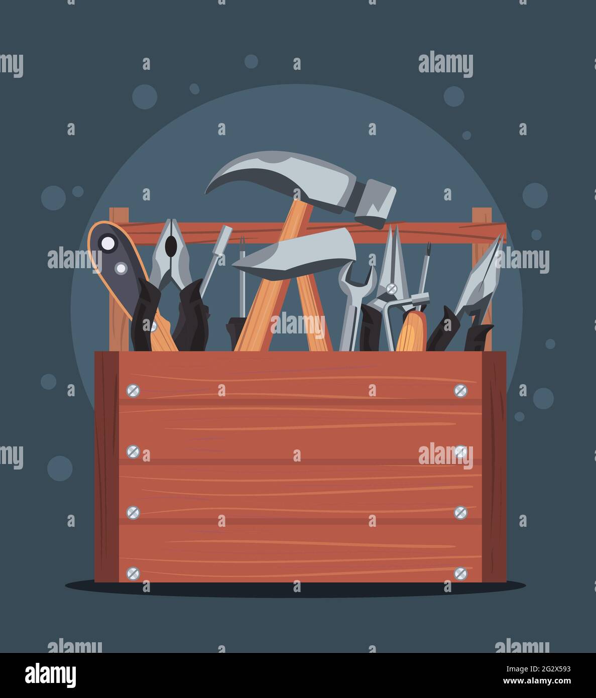 wooden full toolbox in banner Stock Vector Image & Art - Alamy