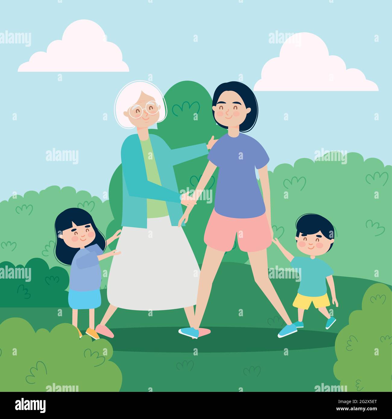 Old mother adult daughter Stock Vector Images - Alamy