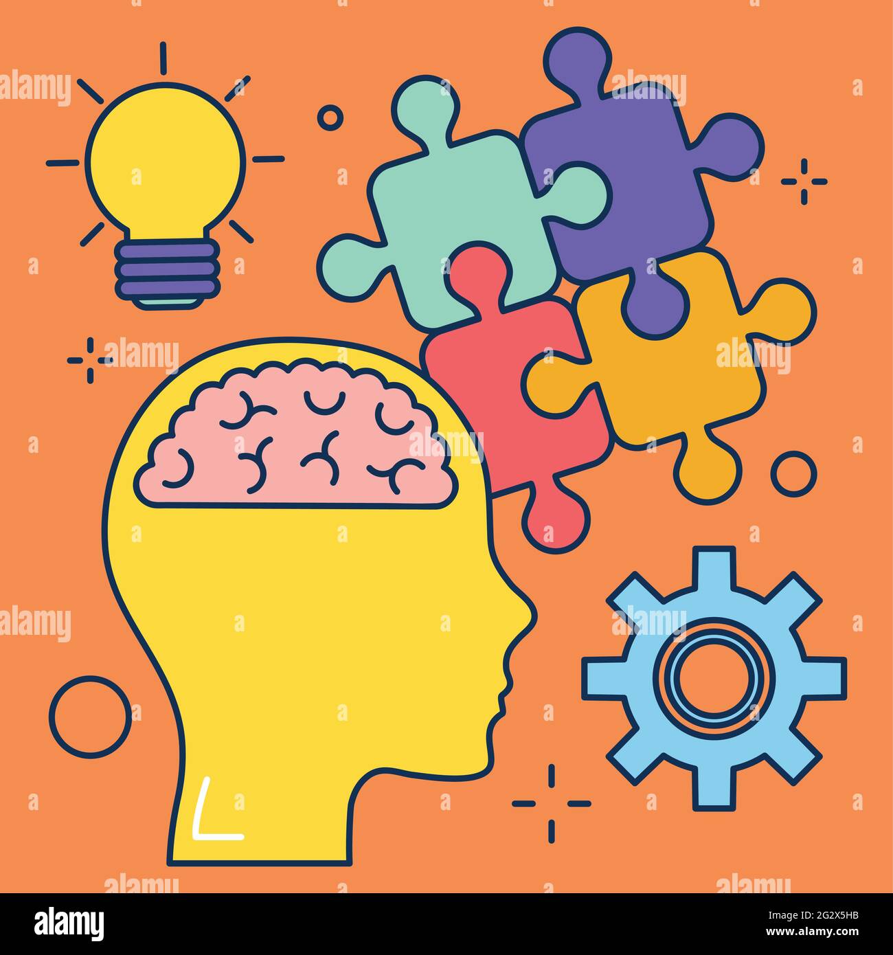 colorful creativity illustration with related icons Stock Vector Image ...