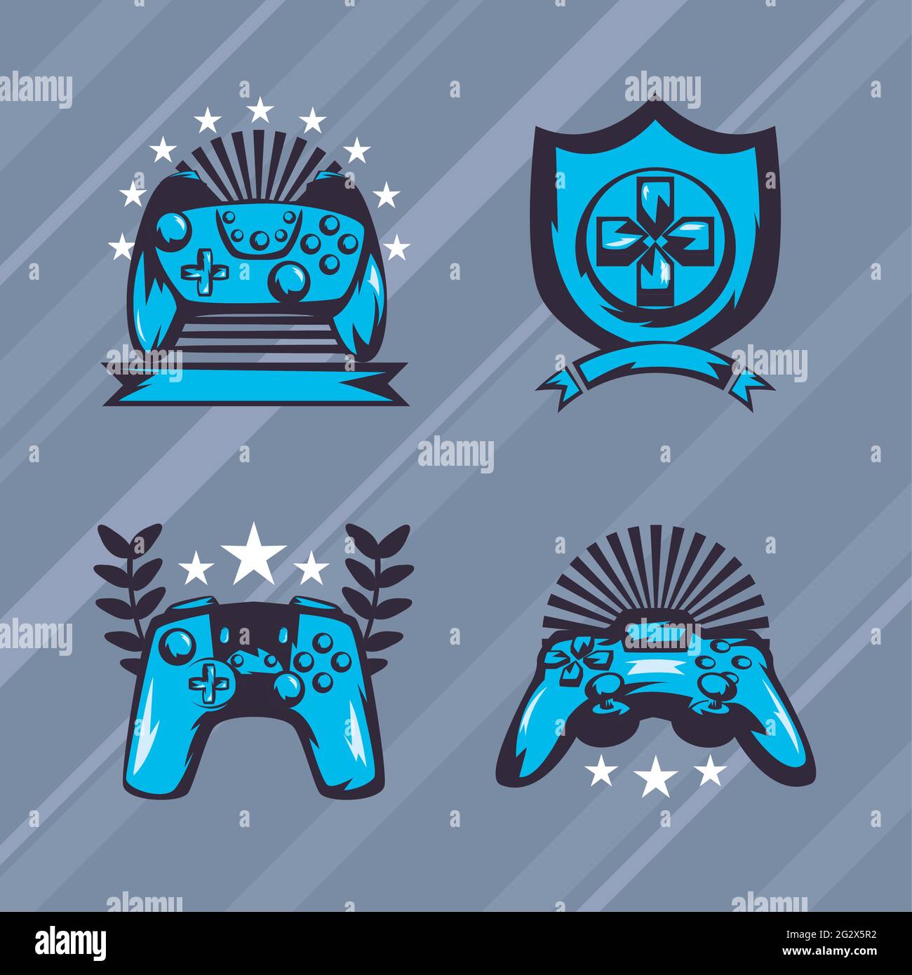 bundle video game labels retro style Stock Vector Image & Art - Alamy