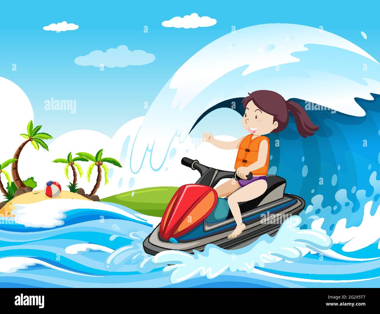 Jet ski lady Stock Vector Images - Alamy