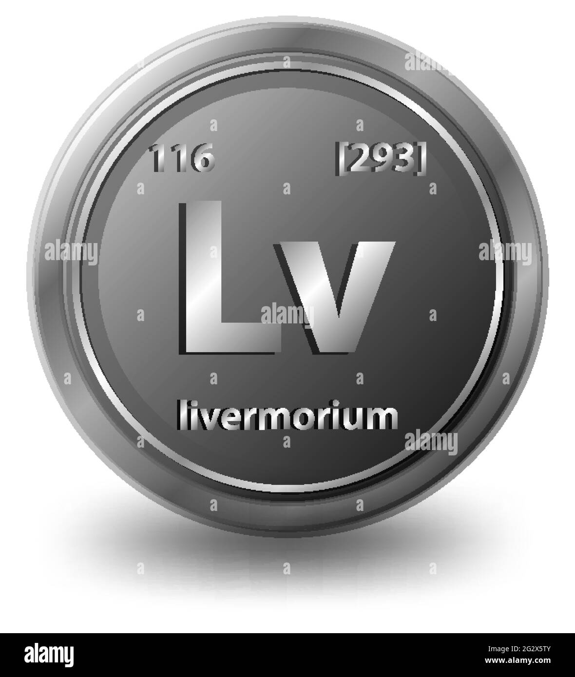 Livermorium chemical element. Chemical symbol with atomic number and ...