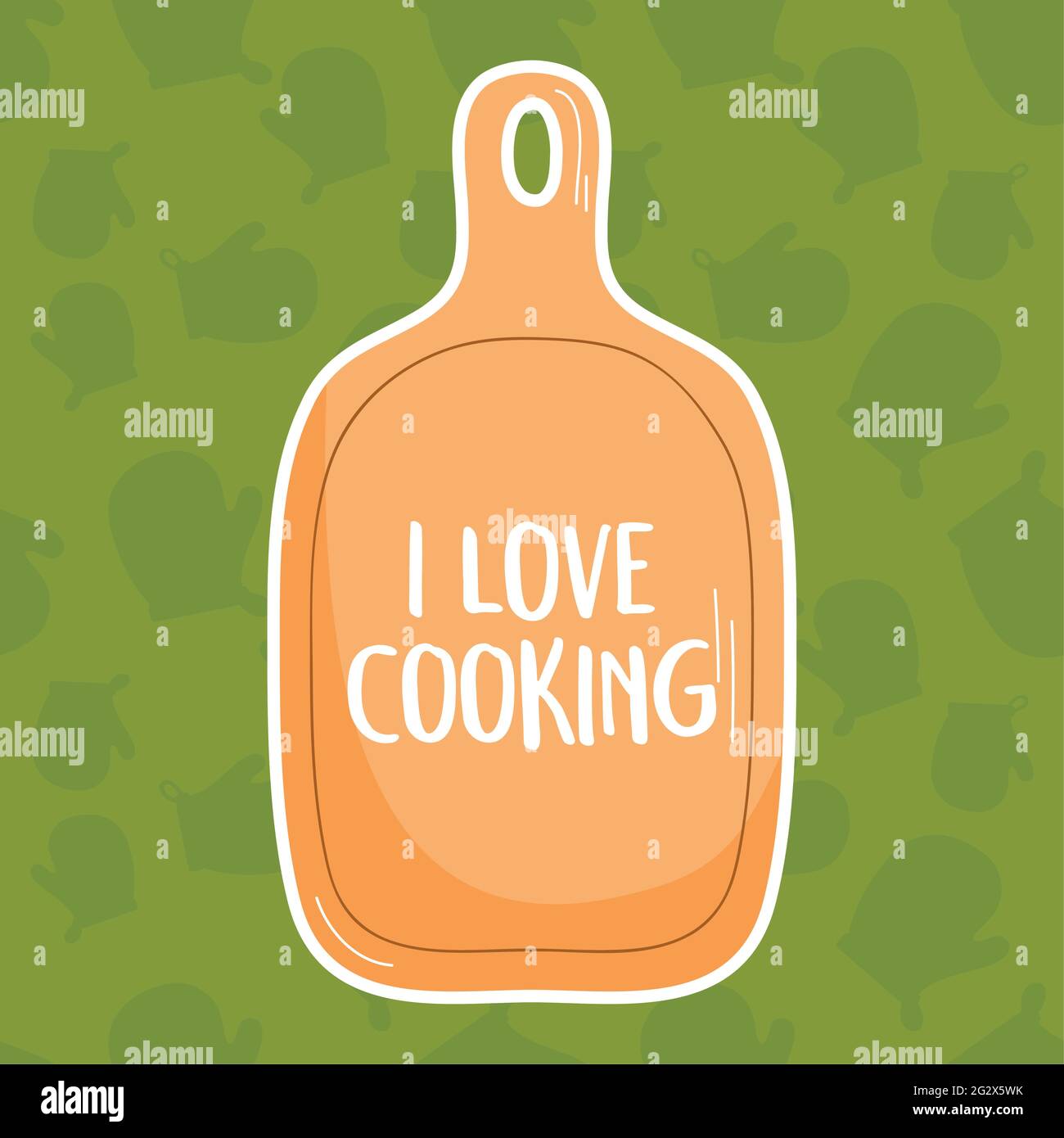 i love cooking illustration with chopping board Stock Vector Image ...