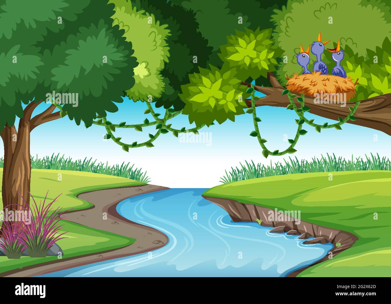 Nature outdoor forest background illustration Stock Vector Image & Art ...